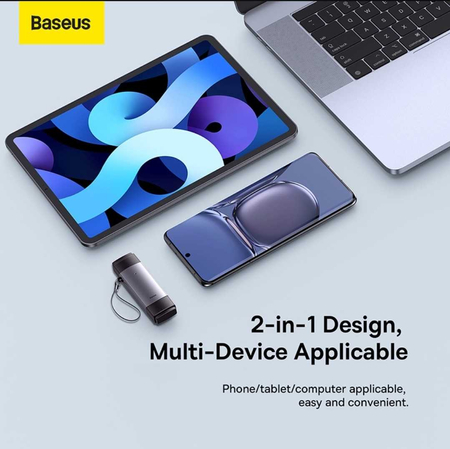 Baseus 2 in 1 Lite Series USB-A 3.0 Type C To Micro SD/TF Card Reader