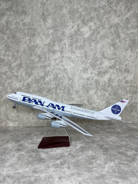 Самолет сувенир (BOEING-747 PAN AM AMERICA) с Led подсветкой