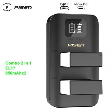 Аккумуляторы Pisen E17 x2 - Двойное быстрое зарядное устройство
