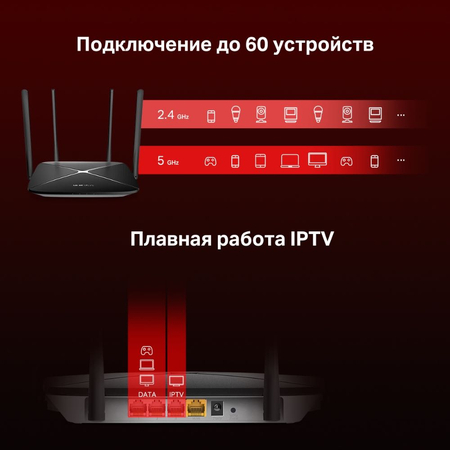 Mercusys Router Двухдиапазонный гигабитный роутер Wi‑Fi AC1300