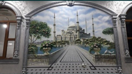 Xudojnik ,rassom 3d haykal Barelef. Художник рассом