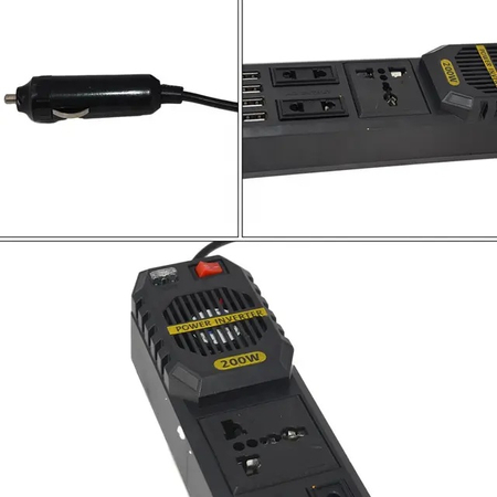 Avtamabil uchun invertor  rozetka, USB bilan adapterli 12V 220V gacha