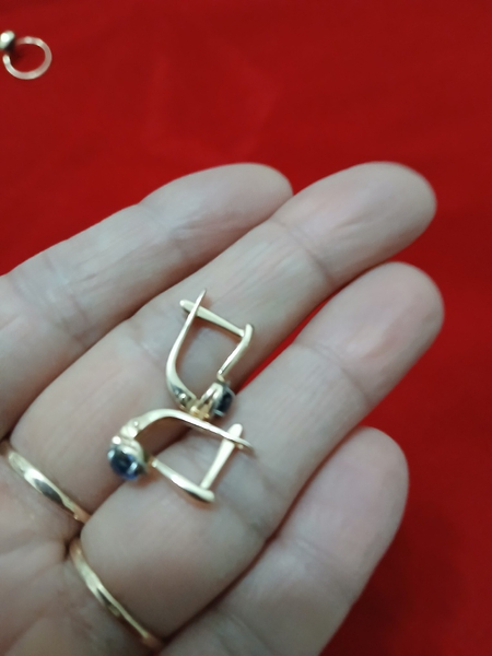 Серьги сапфир с бриллиантами