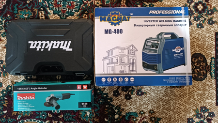 Komplekt ish quroli svarka aparati perfodrel va balgarka