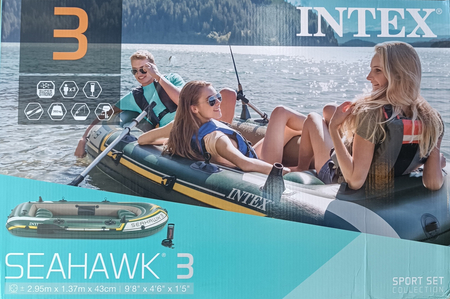 Трёхместная лодка INTEX CHALLENGER 3 и SEAHAWK 3 новый