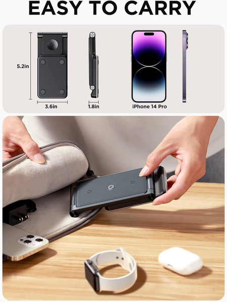 Joyroom Беспроводная зарядная станция 3 в 1 Складная и двойная катушка