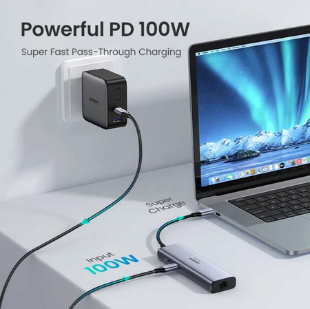 Macbook iMac адаптер концентратор Ugreen type C, lan порт, USB