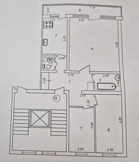 Продается квартира Ц2 3/4/9 не торец 72м2