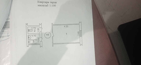 1комнатный кв в бывшей общежитие.