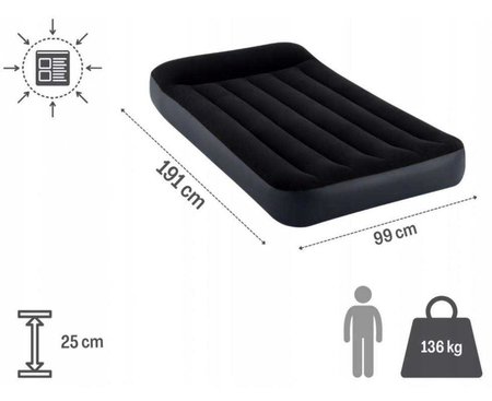 Intex 64141, надувной матрас 191 x 99 x 25 см Бесплатная Доставка