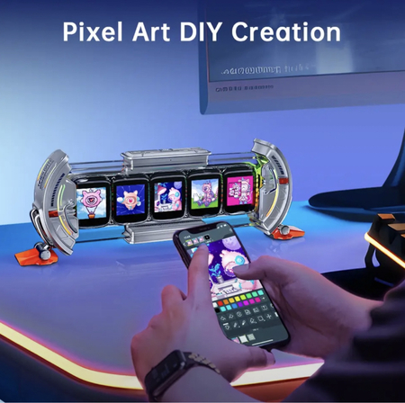 Divoom Times Gate Pixel Desktop Clock With Smart App Control RGB LED