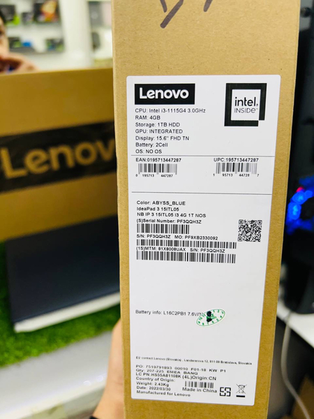 Lenovo IP3, Core i3 11-поколения, 4GB ОЗУ, 1TB HDD, 15,6 FHD