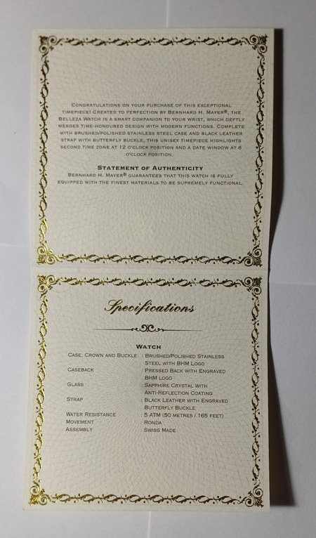 Продаётся брендовый б/у часы Bernhard H. Mayer - Belleza 2nd Time- B51