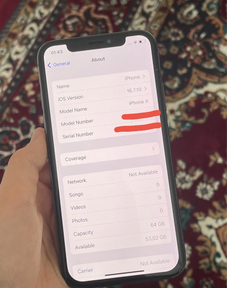 iPhone X, 64 gb LLA