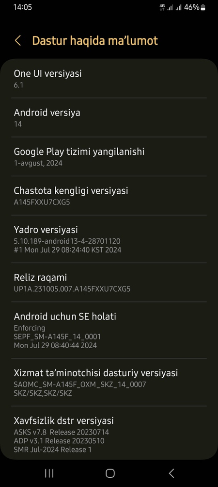 A 14 Xolati yaxshi 6/128