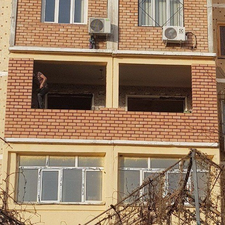 Балконга гишт терамиз кладка балкон