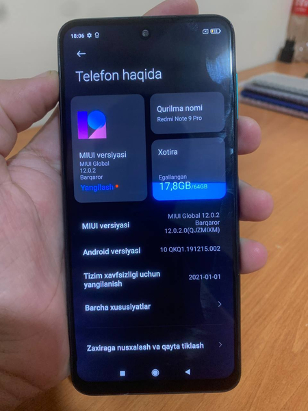 Redmi note 9 pro sotiladi