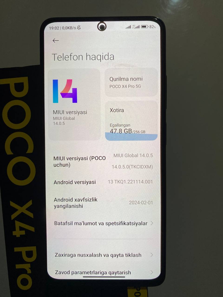 POCO x4 pro 5G 8/256