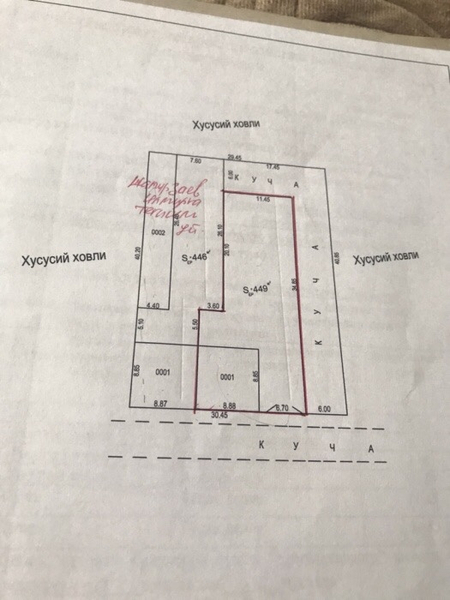 Ер участка Галларол туман, Жиззах обл Сарбозор кишлоги