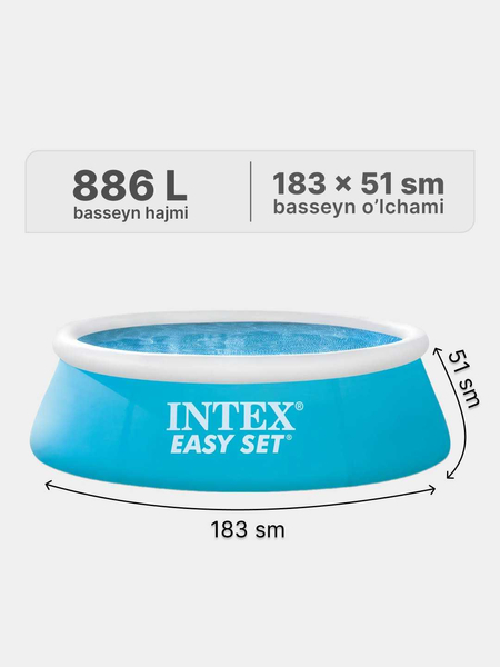 Intex basseyn - bolalar va kattalar uchun 183/51 | barcha razmerda bor