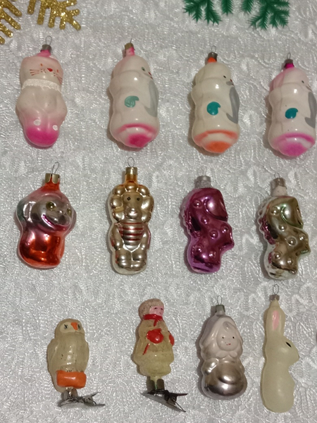 Советские ёлочные стеклянные игрушки