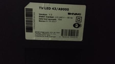 Shivaki 43 tivi.