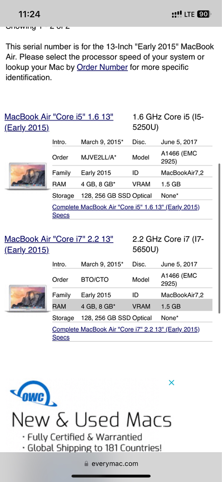Macbook air 2015 i5