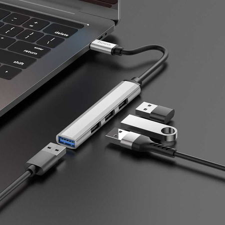 Hoco HB26 Type-C Hub USB3.0+USB2.0 support up to 1Tb hard drive