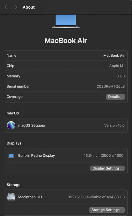 Macbook Air M1 8/512 GB Ideal