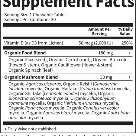 Garden of Life Organics Веганский жевательный витамин D3 — малина с