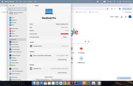 Macbook Pro 14\\\'\\\' M1 Pro 16/512 GB 2021