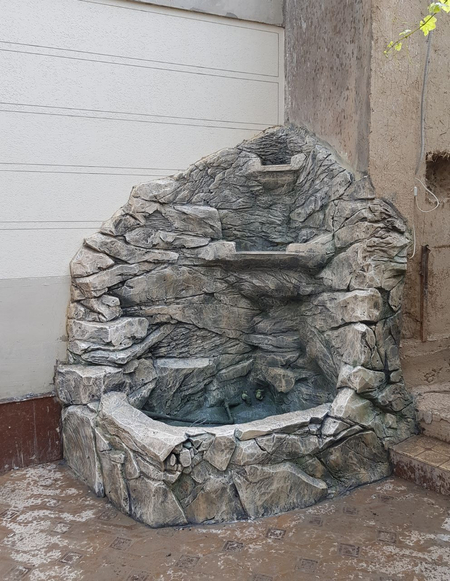 Ландшафтный дизайн,декоративная штукатурка,водопад,эскиз,фонтан,барель