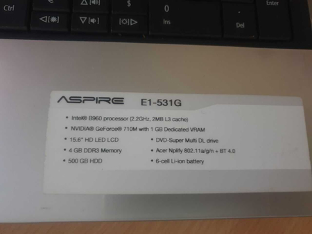 Ноутбук - Acer E1-531G