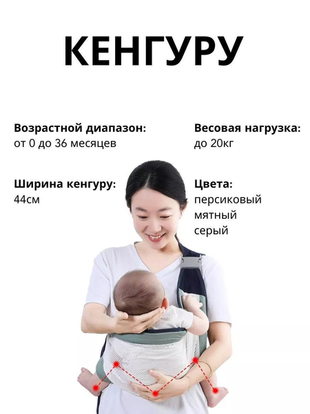 Слинг кенгуру переноска для новорожденных для детей