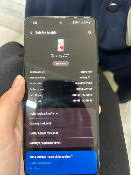 Samsung A71 kafolat bn