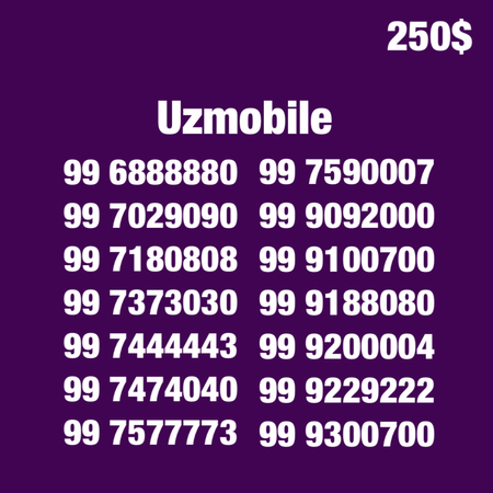 Uzmobile chiroyli raqamla/ Узмобайл красивые номера