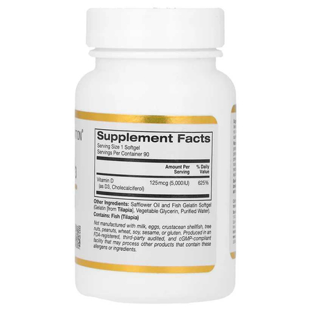 Доставка по Ташкенту! California Gold Nutrition, Vitamin D3,(5,000 IU]
