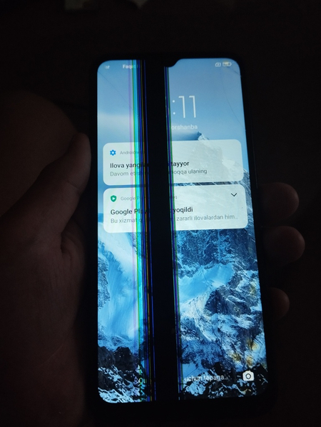 redmi 9 a ekranga palasa tushgan