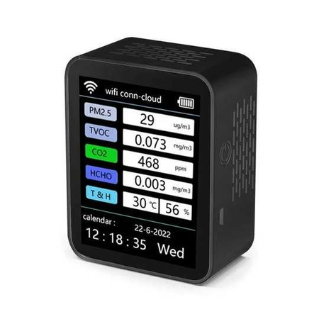 Анализатор качества воздуха CO2/HCHO/TVOC/RH/Temp c Bluetooth