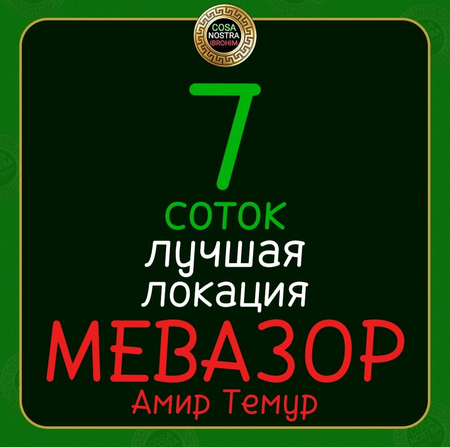 7 соток Мевазор Амир Темур махалла