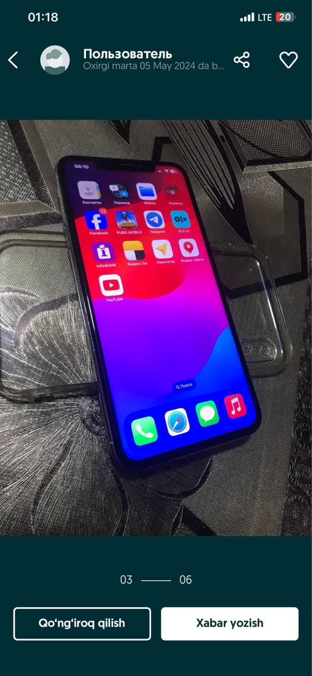 Iphone xs max oq ideal aybi yoq ideal batareya 82% orginal