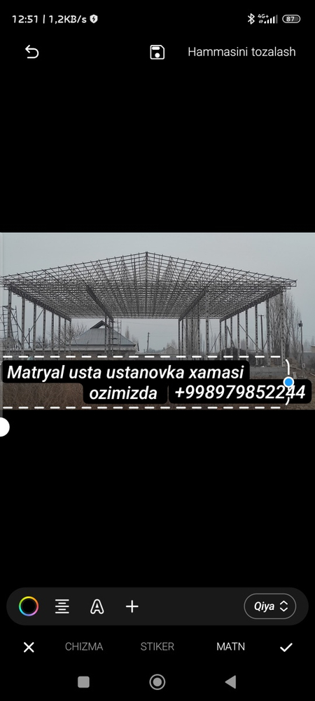 Kantiyner maxsulotmz xizmatlar kerak bo'lsa aloqaga chiqishlar mumkin