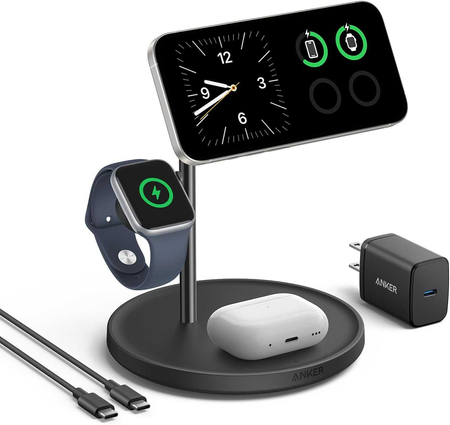 Anker MagGo 15W 3-in-1 Charging Stand Qi2 Certified Wireless Charger