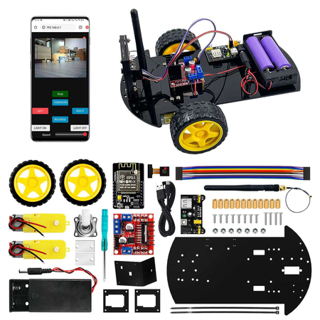 Arduino smart car, robocar wi-fi, camera, робот машина LAFVIN 2wd