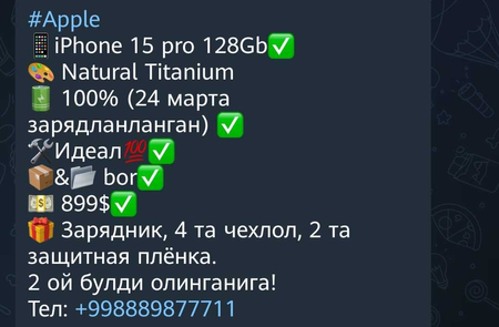 Iphone 15 pro yangi