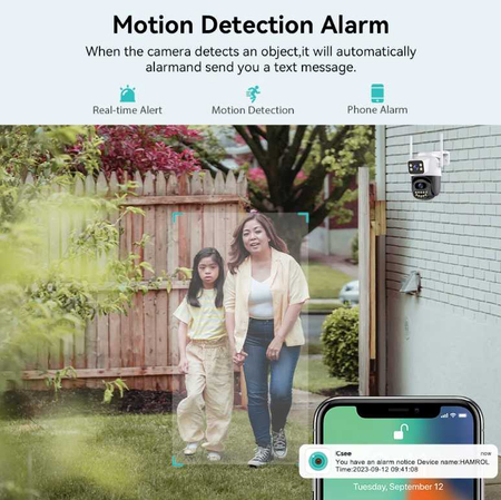 Умная наружная камера безопасности с двумя объективами Wi-Fi PTZ