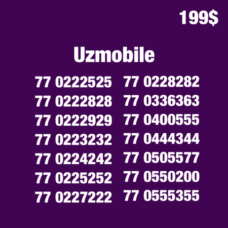 Uzmobile gold chiroyli raqamlari/ Красивые золотые номера от Узмобайл