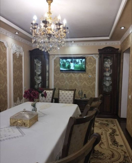 .Продам 2комнатную 56м2 евроремонт раздельный 4этаж 8худуд Сергели 56$