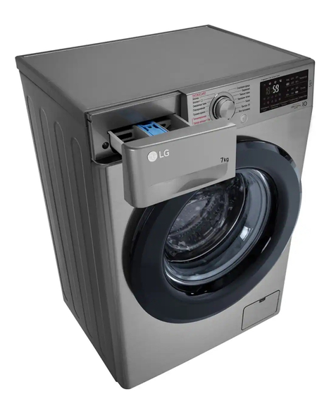 Узкая стиральная машина LG F2M5HS6S c функцией пара Steam, 7кг