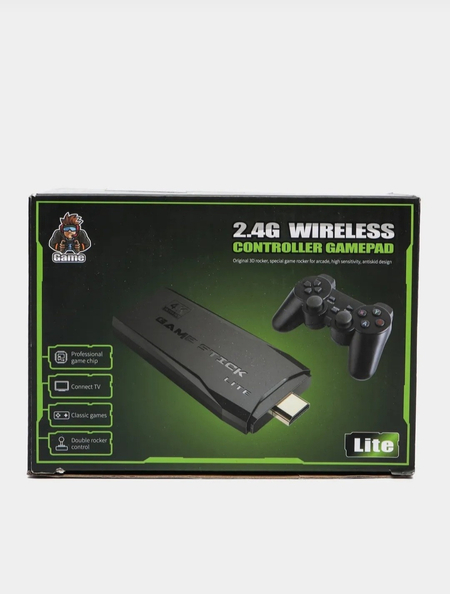 O‘yin pristafkasi game stick lite 2 gempad 13000 ta retro o‘yinlar 4K